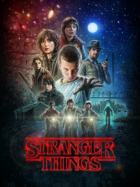 Stranger Things (Locandina) Quadro Immagine 3D Lenticular 24x29cm Con Cornice