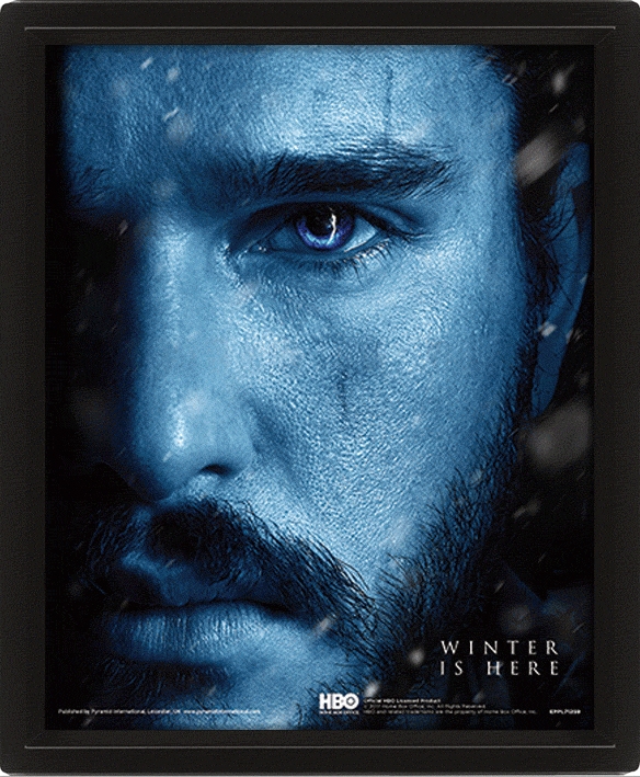 Game Of Thrones Jon Snow VS Knight King Immagine 3D Lenticular 24x29cm Cornice