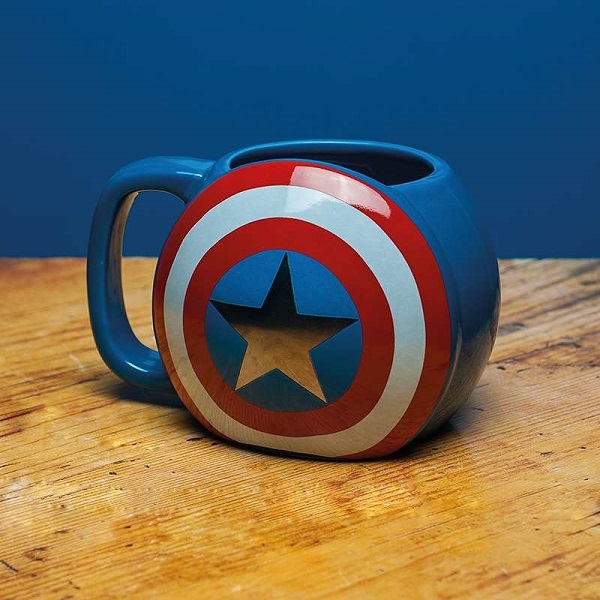 Marvel Scudo Di Capitan America Tazza Sagomata 3D In Ceramica 400ml