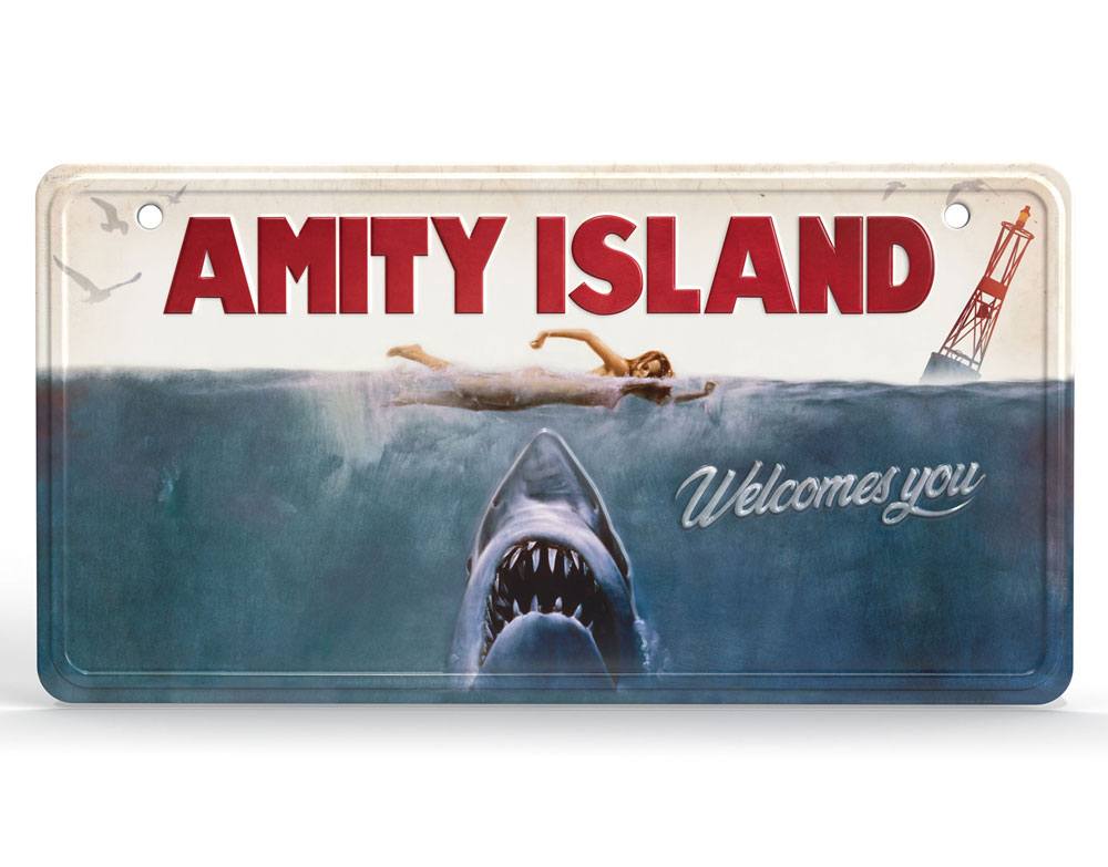 Lo Squalo Amity Island Targa Metallica 30x15 cm. DOCTOR COLLECTOR