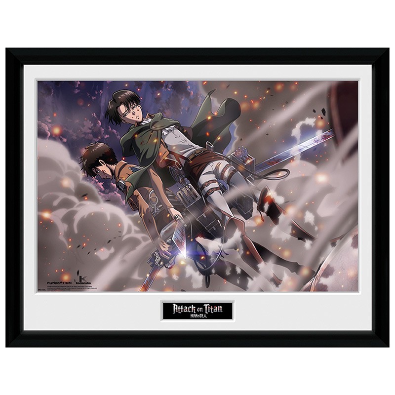 Attack On Titan Levi Quadretto Con Cornice Framed Print Smoke Blast 40,6x30,5cm