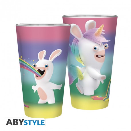 Lapins Cretins Rainbow Rabbids Glass Bicchiere 400ml. ABYSTYLE
